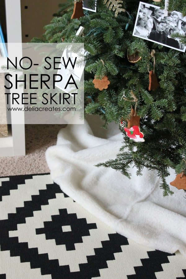 No Sew Sherpa Christmas Tree Skirt