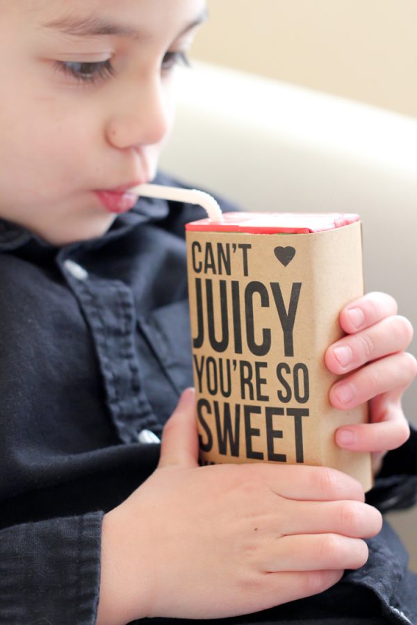 Juicy Sweet Juice Box Valentines + free printable