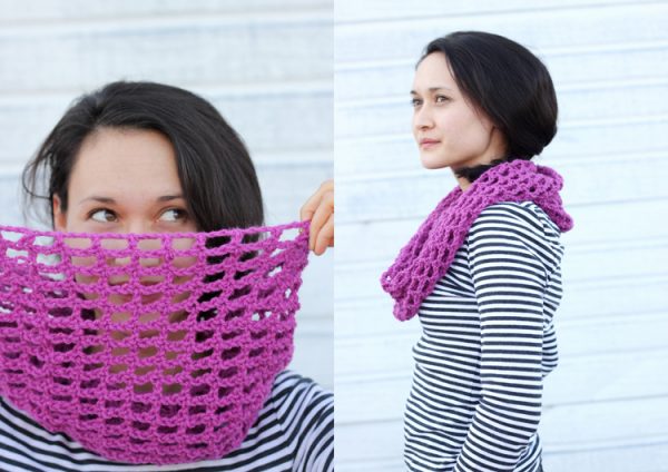 Mesh Cowl Scarf – FREE Crochet Pattern + Tutorial!