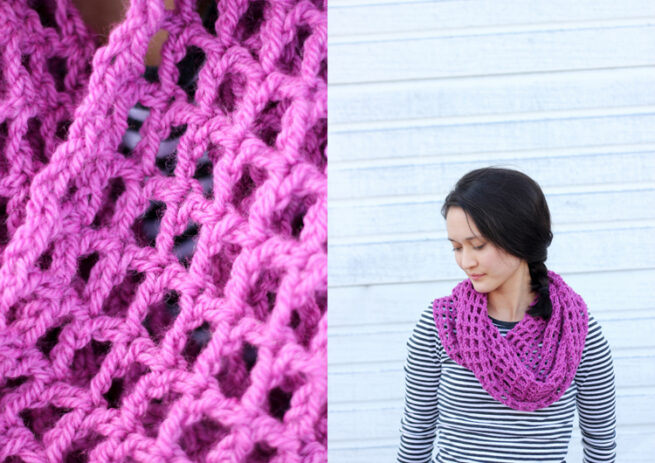 Mesh Cowl Scarf – FREE Crochet Pattern + Tutorial!