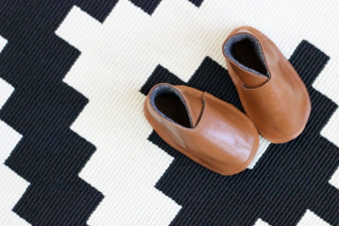 Modern DIY Leather Baby Boy Boots – Free Pattern + TUTORIAL