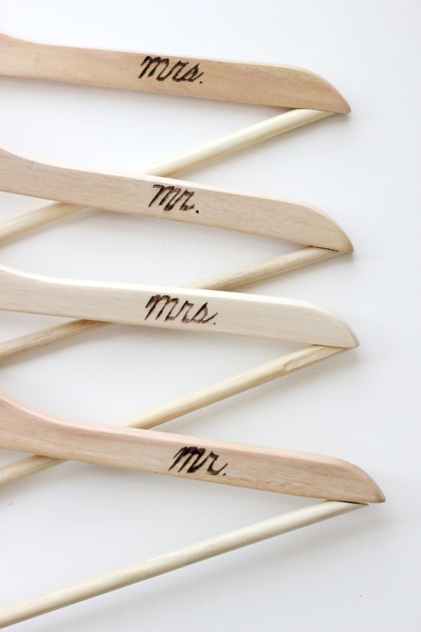 Wood Burned Clothes Hangers