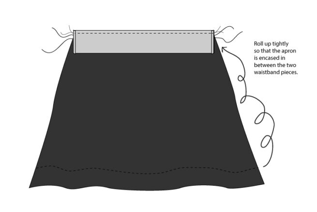 Simple Gathered Half Apron TUTORIAL