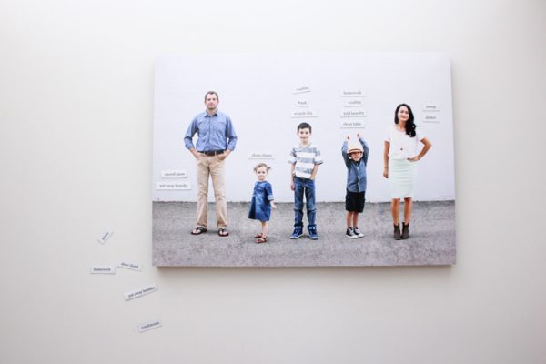 Photo Family Home Evening Board or Chore Board