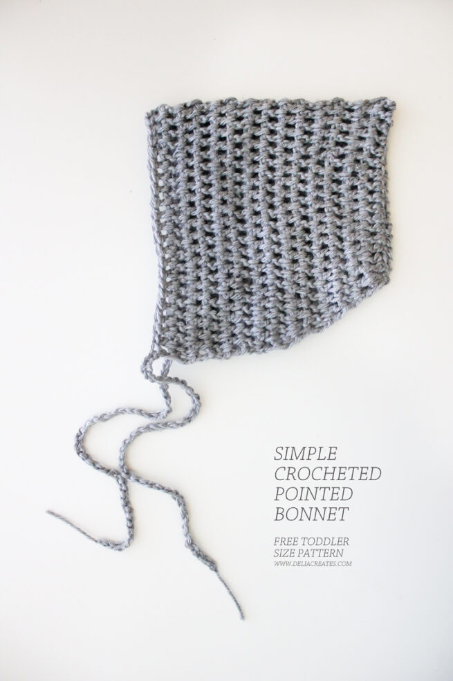 Simple Crocheted Pointed Bonnet – Free Toddler Size Pattern!