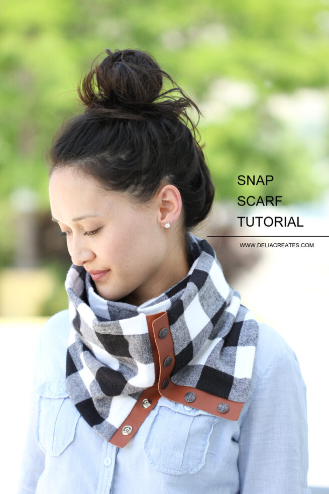 Leather + Flannel Snap Scarf Tutorial