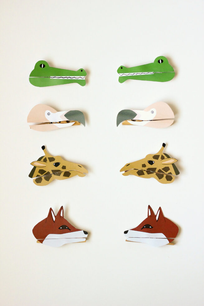 Clothespin Animal Puppets – Free Printable!