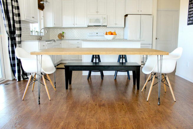 Plywood Hair Pin Leg Dining Table