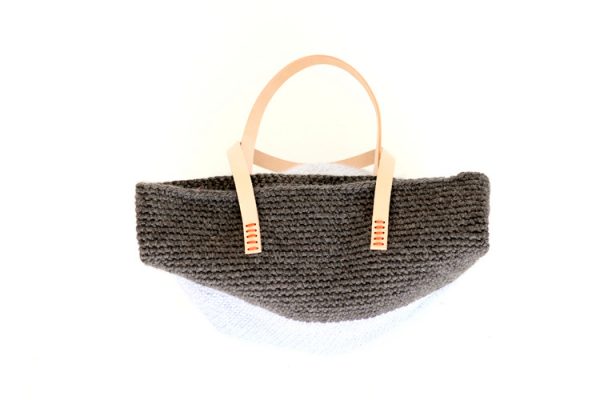 Crochet + Leather Basic Tote – Free Pattern