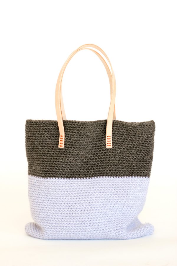Crochet + Leather Basic Tote – Free Pattern