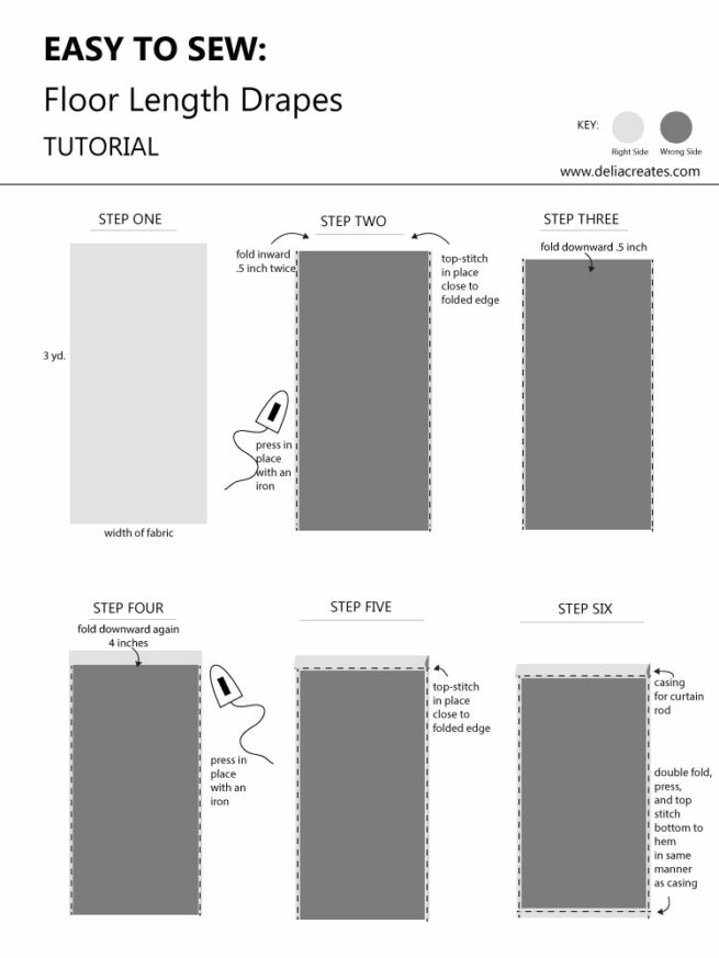 How To Sew Floor Length Drapes – the easy way!