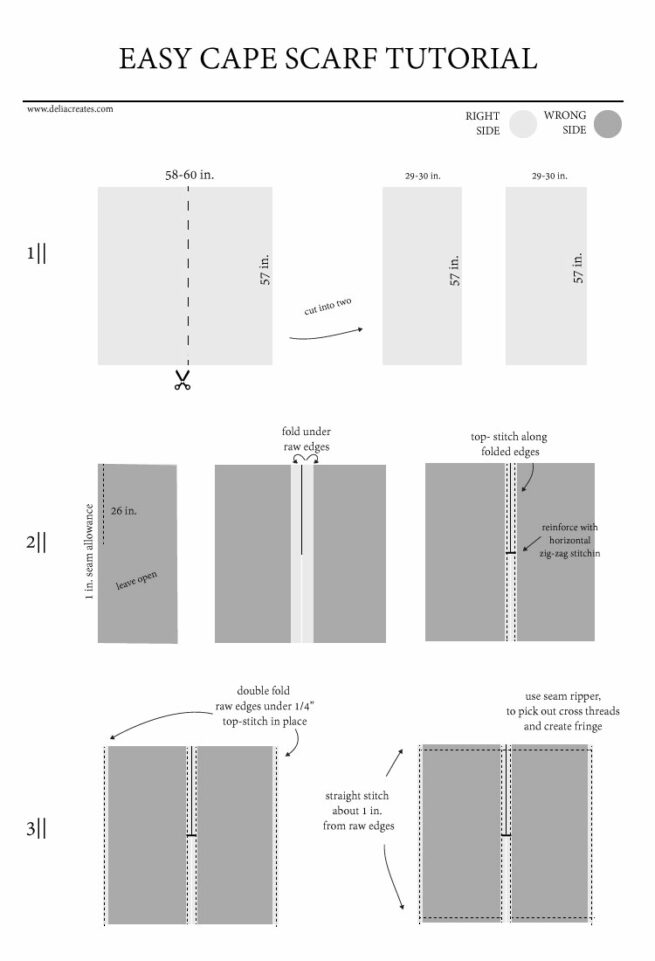 Easy Cape Scarf // sewing tutorial
