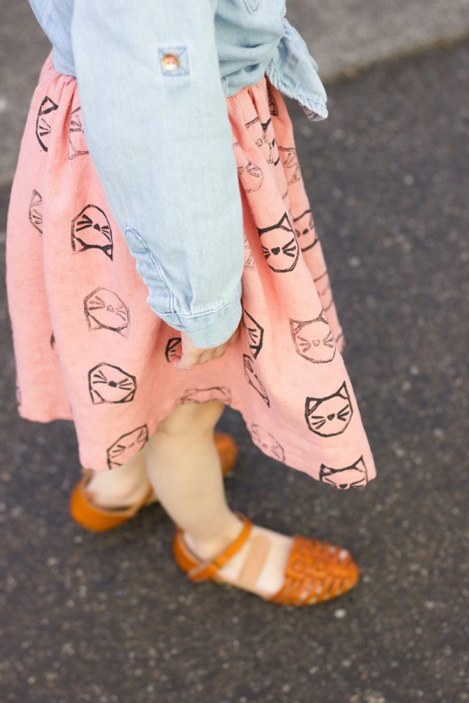 DIY Stamped Kitty Cat Skirt