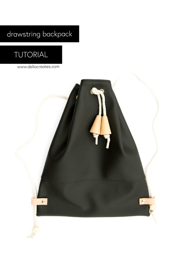 Faux Leather Drawstring Backpack TUTORIAL