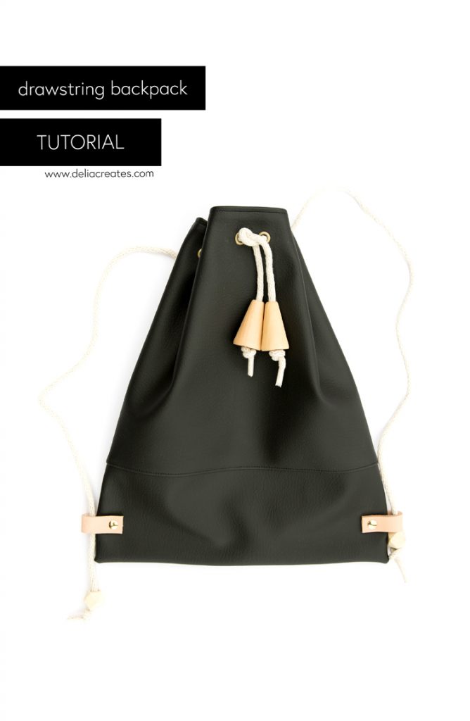 Faux Leather Drawstring Backpack TUTORIAL