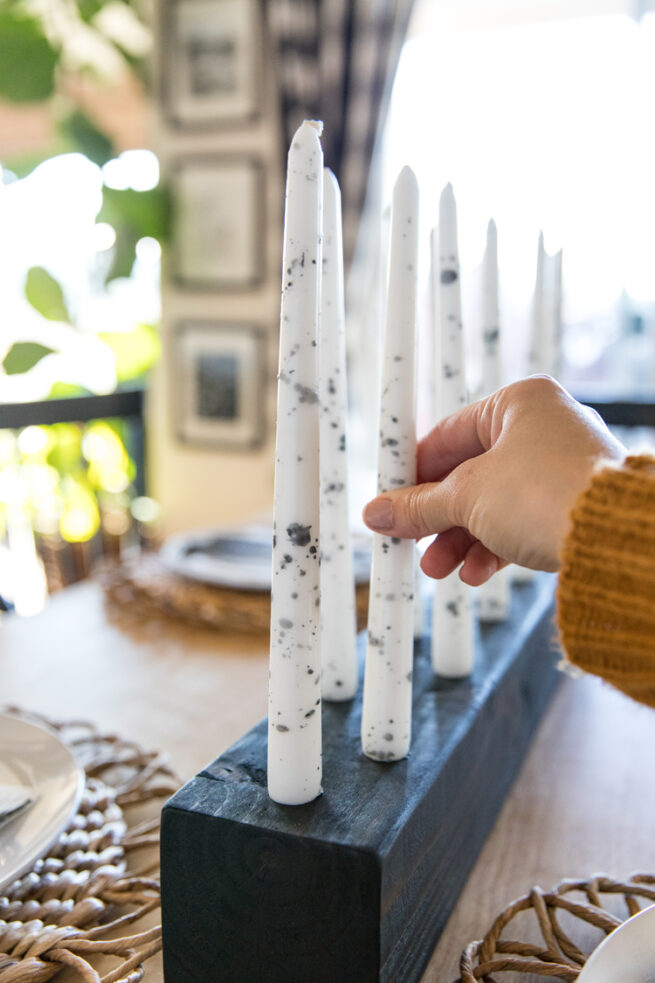 Easy Wax Splattered Candles Tutorial