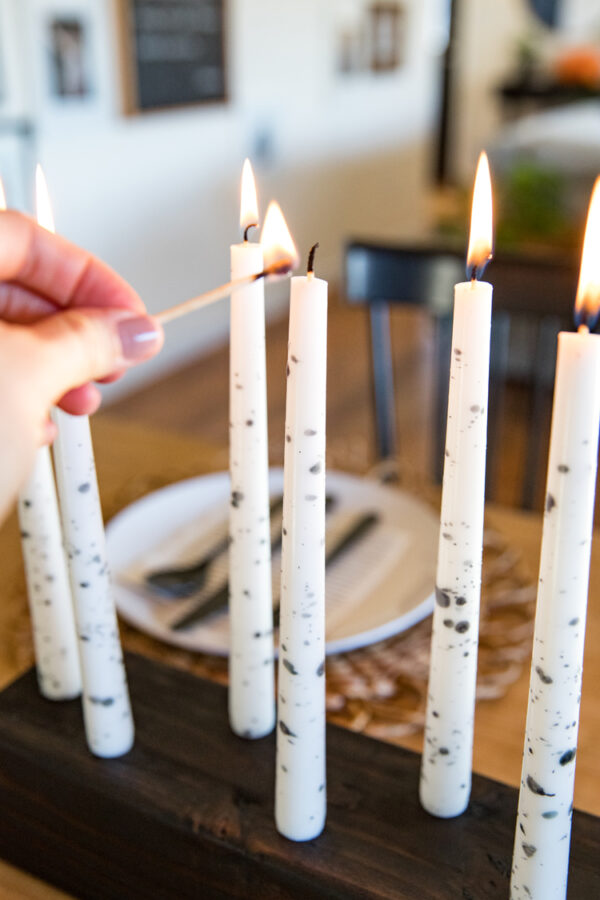 Easy Wax Splattered Candles Tutorial