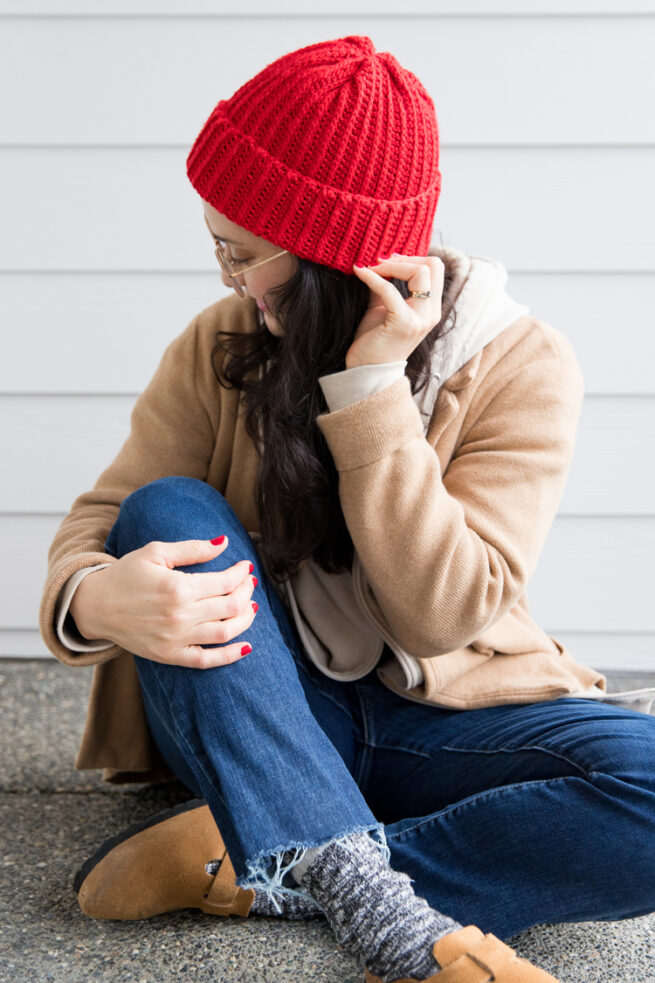 Classic Ribbed Crochet Beanie